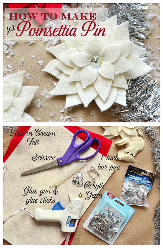Felt Flower Tutorial How To Make A Poinsettia