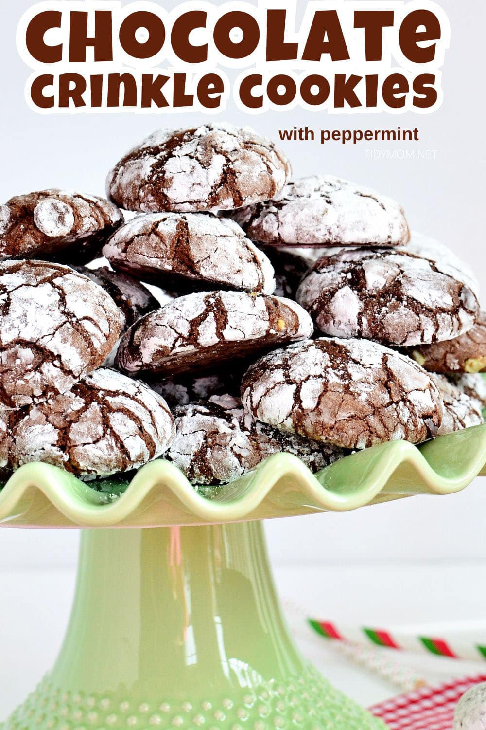 Chocolate Peppermint Crinkle Cookie Recipe