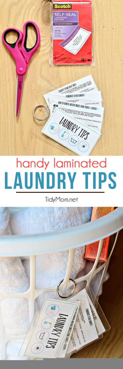 Printable Laundry Tips Laminated Flip Book