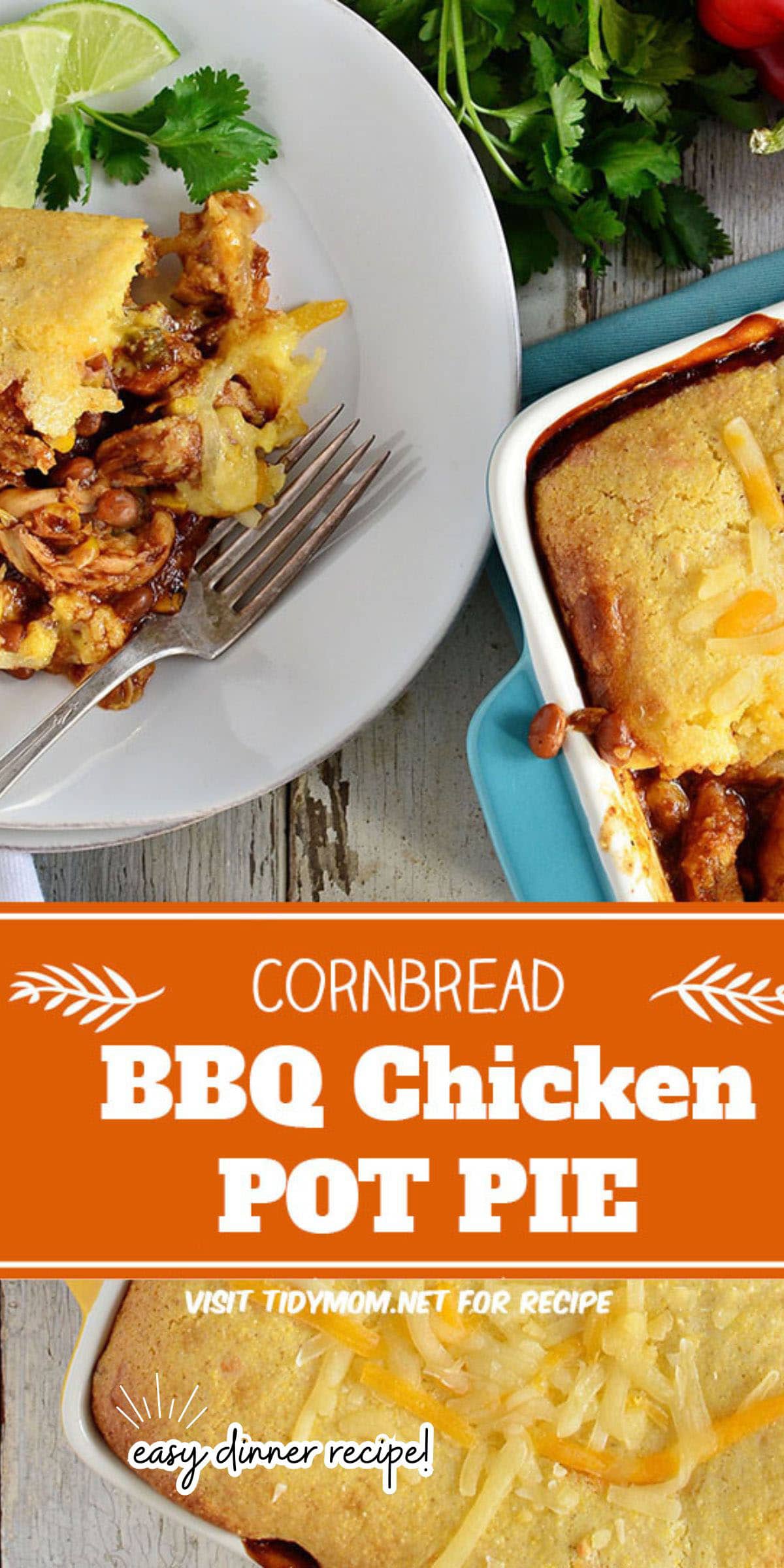 BBQ Chicken Pot Pie Topped with Cornbread - TidyMom®