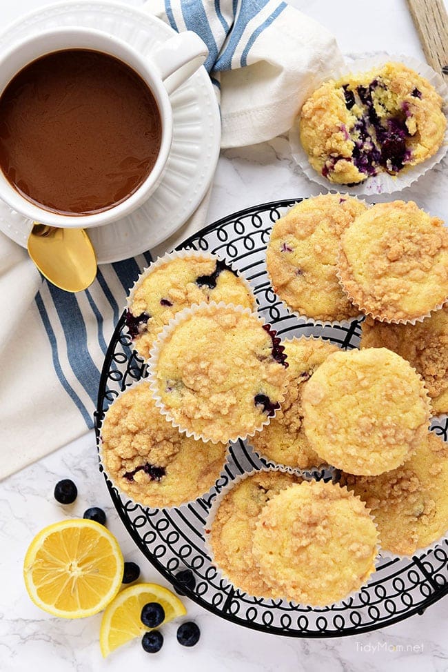 Lemon Blueberry Muffins with Crumb Topping {video} - TidyMom®