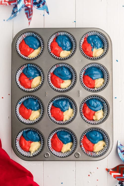 Red White and Blue Cupcakes