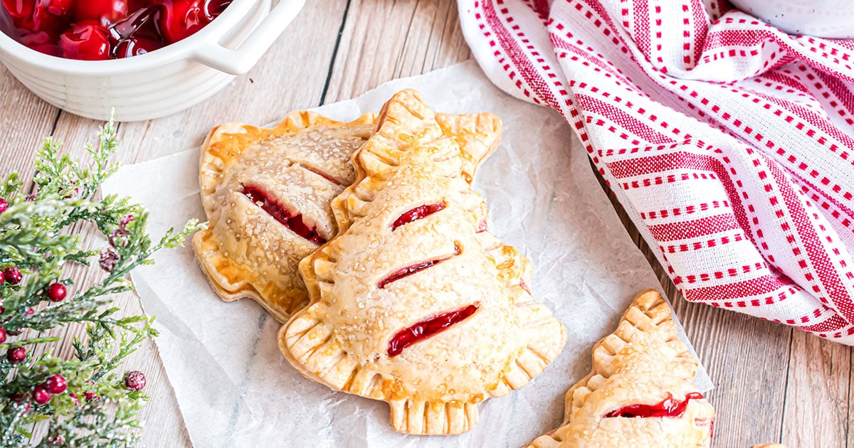 Easy Christmas Tree Cherry Hand Pies - TidyMom®