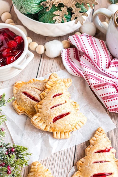 Easy Christmas Tree Cherry Hand Pies - TidyMom®