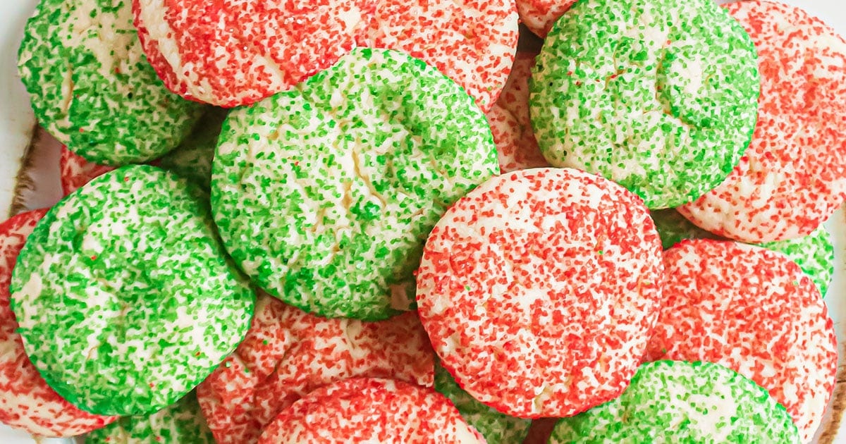 Easy Christmas Drop Sugar Cookies With Sanding Sugar - TidyMom®