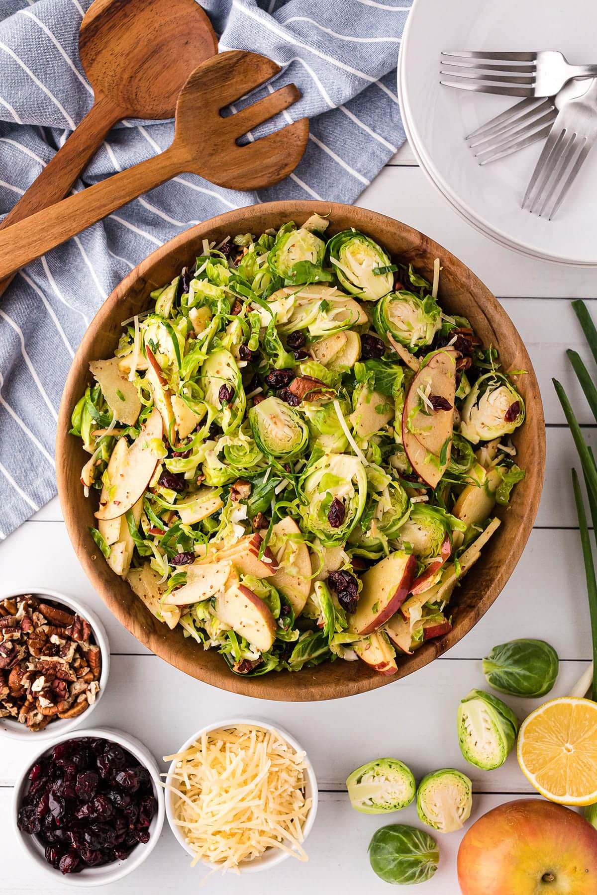 Shredded Brussels Sprouts Salad With Apples - TidyMom®