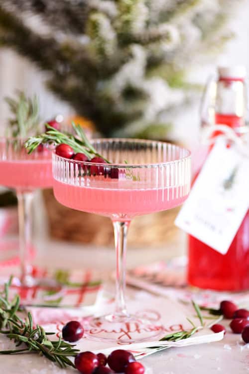 Cranberry Cosmo & Rosemary Syrup Recipe (Christmas Cocktail) - TidyMom®