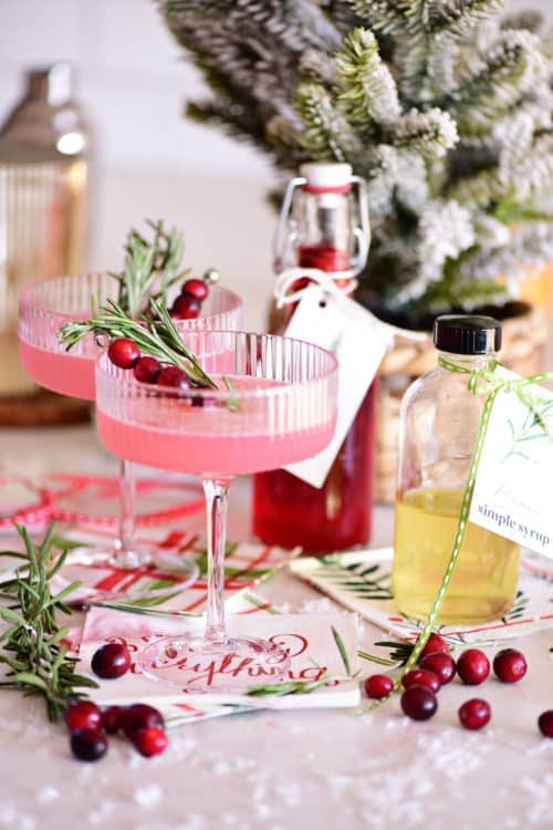 Cranberry Cosmo & Rosemary Syrup Recipe (Christmas Cocktail) - TidyMom®