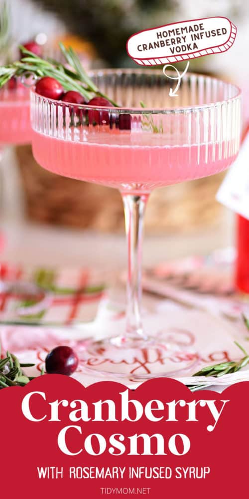 Cranberry Cosmo & Rosemary Syrup Recipe (Christmas Cocktail) - TidyMom®