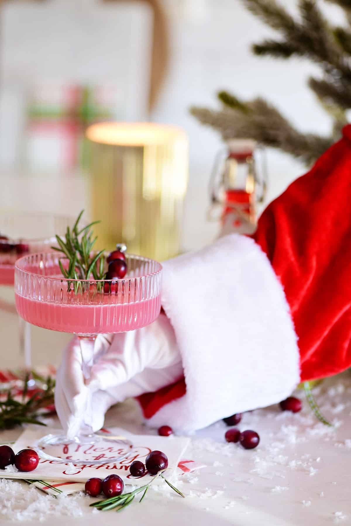 Cranberry Cosmo & Rosemary Syrup Recipe (Christmas Cocktail) - TidyMom®