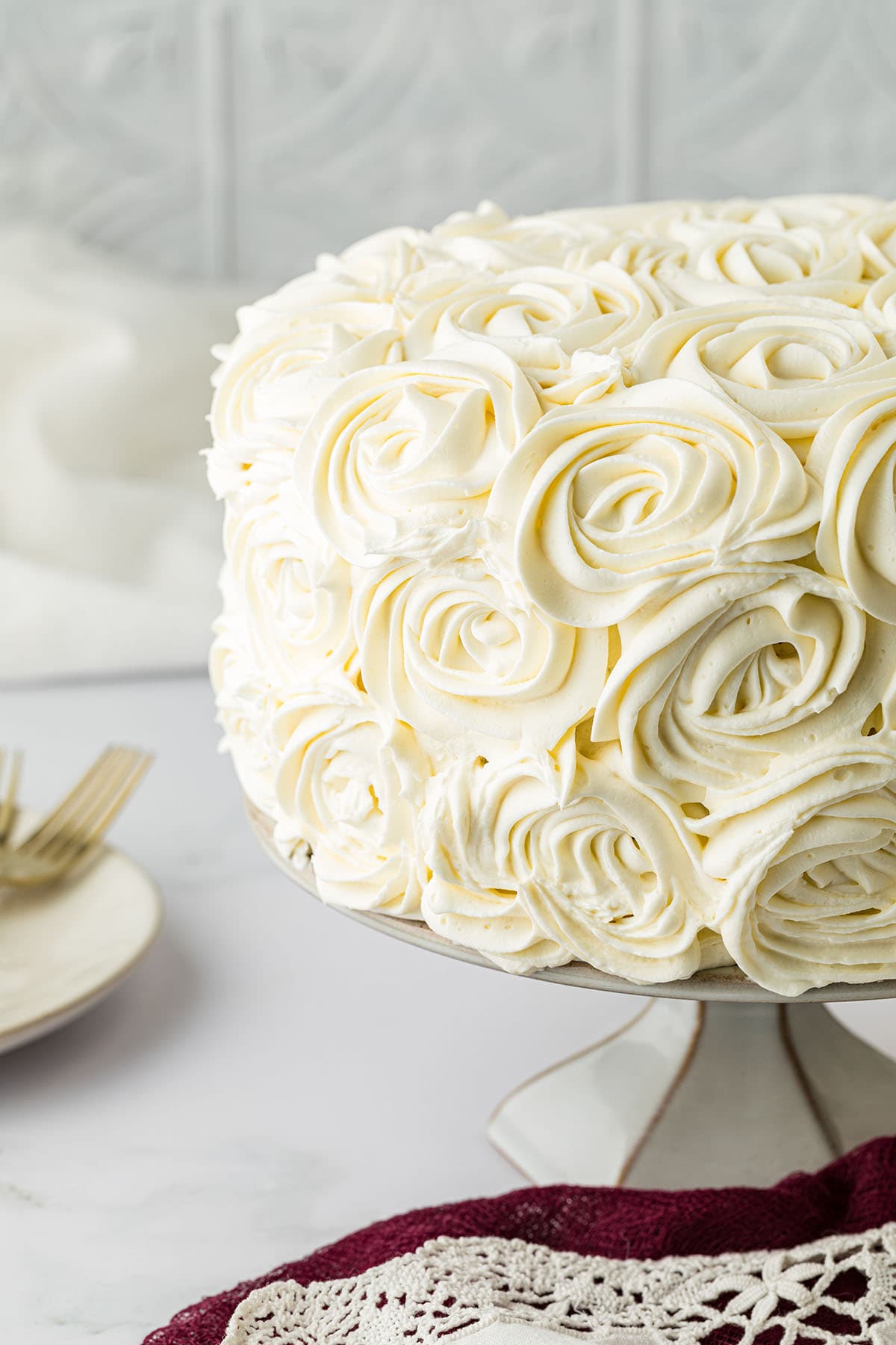 Red Velvet & Cinnamon Layer Rose Birthday Cake