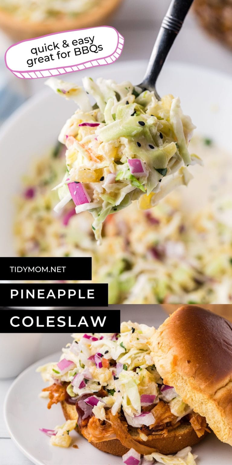 Easy Hawaiian Pineapple Coleslaw - With Mayo - TidyMom®