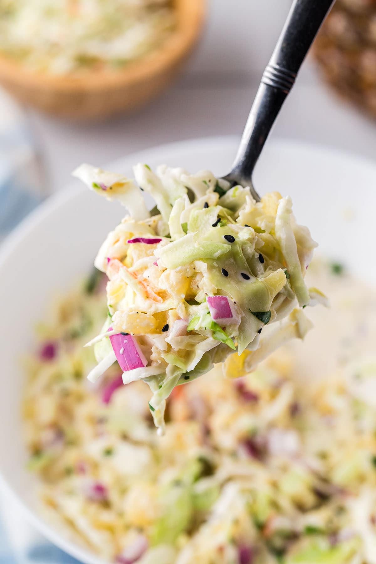 Easy Hawaiian Pineapple Coleslaw - With Mayo - TidyMom®