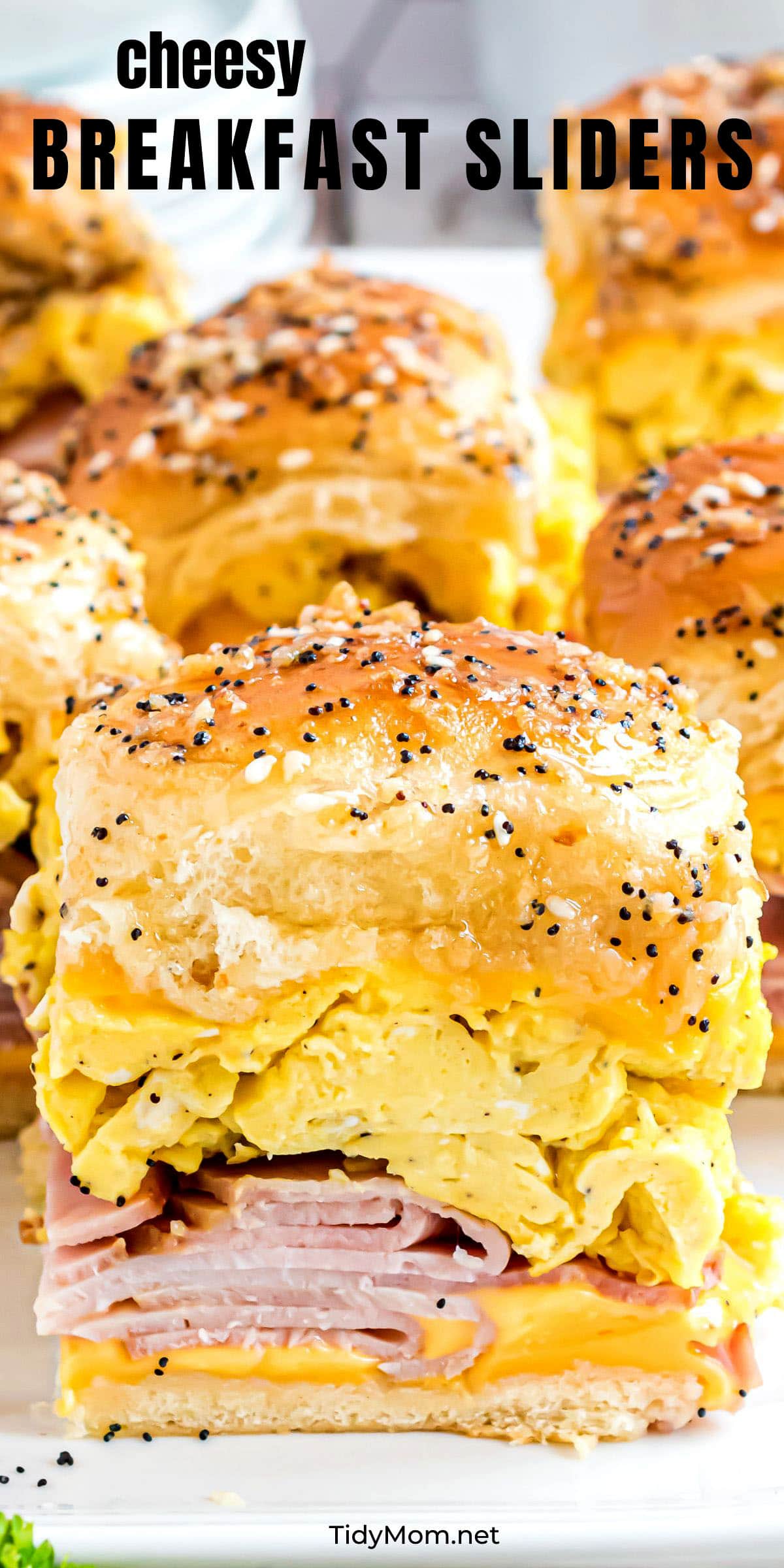 Cheesy Breakfast Sliders With Ham And Eggs - TidyMom®