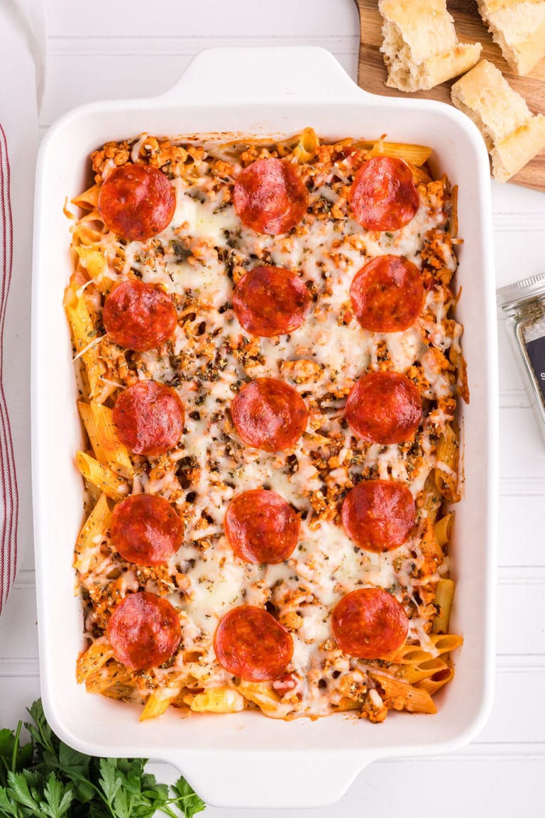 Pizza Pasta Bake-Easy Casserole Recipe - TidyMom®