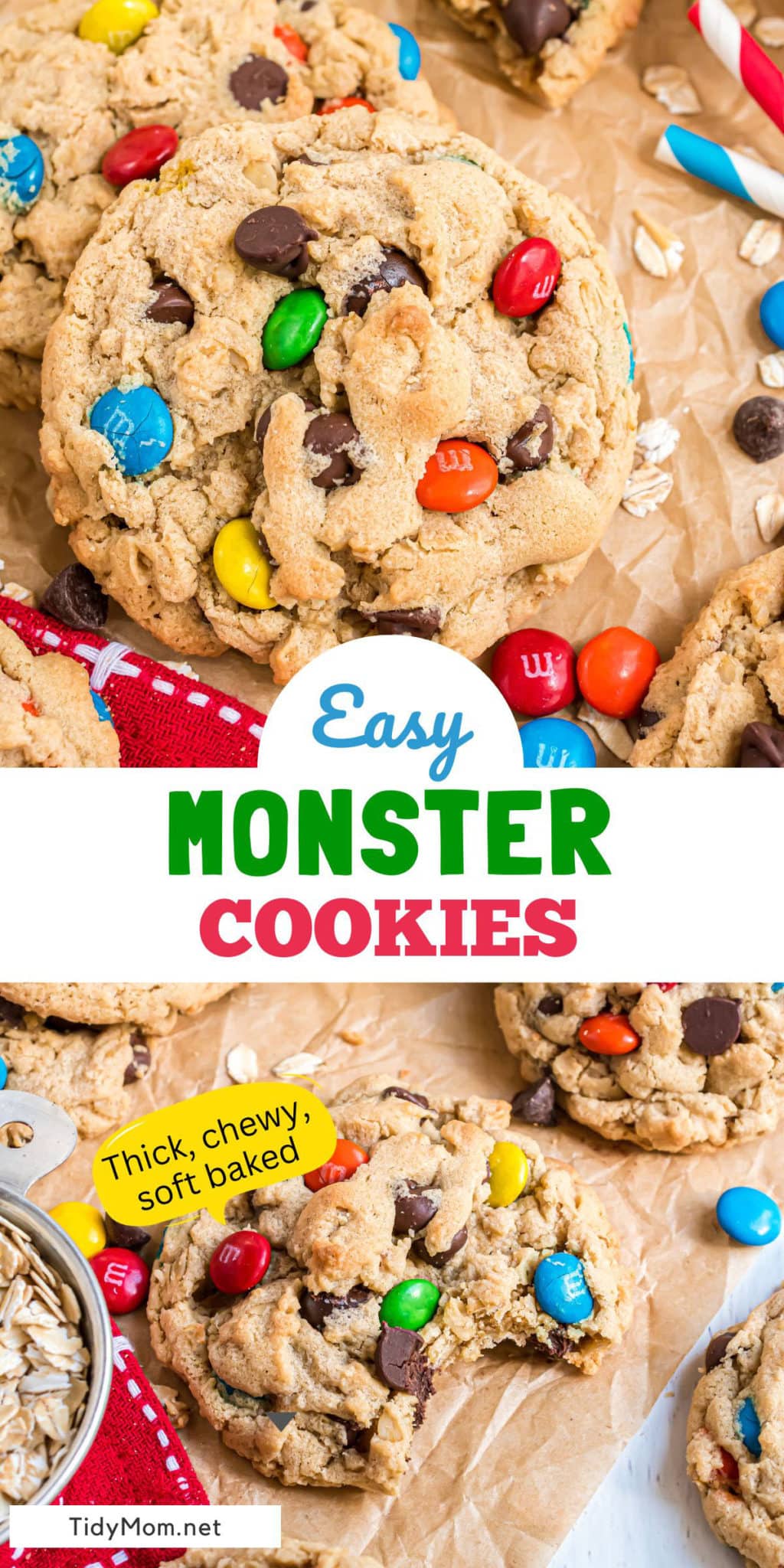 Easy Monster Cookie Recipe With M&M’s - TidyMom®