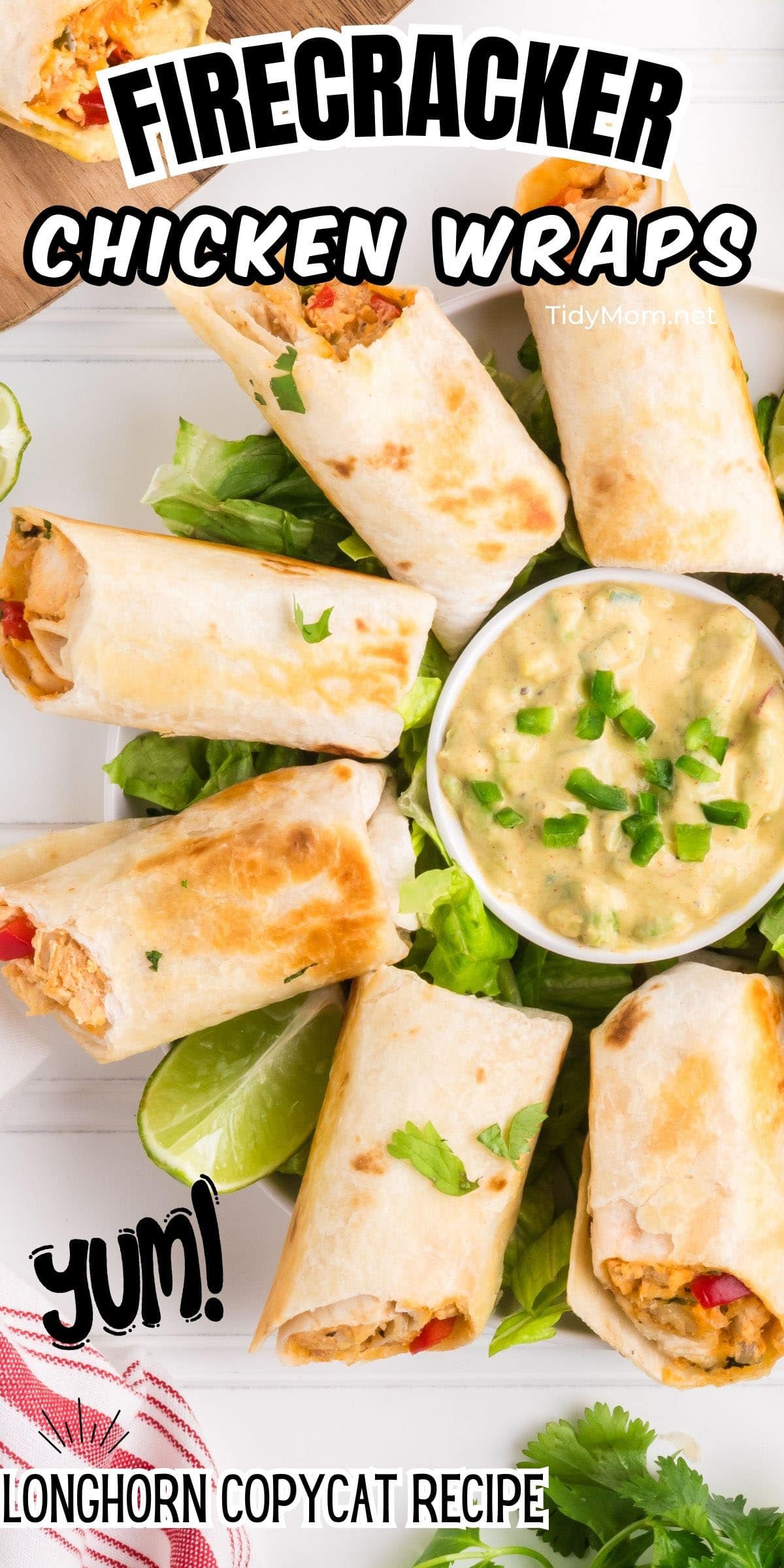 Firecracker Chicken Wraps-Easy Appetizer Recipe - TidyMom®