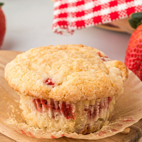 Homemade Strawberry Muffins with Fresh Strawberries - TidyMom®