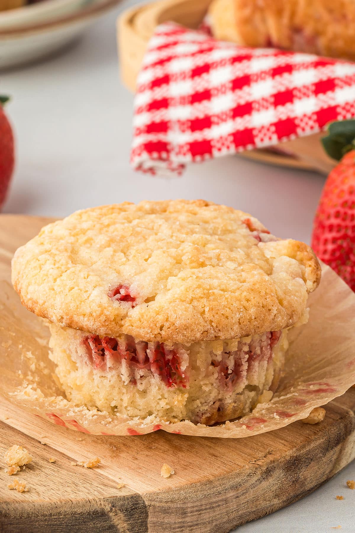 Homemade Strawberry Muffins with Fresh Strawberries - TidyMom®