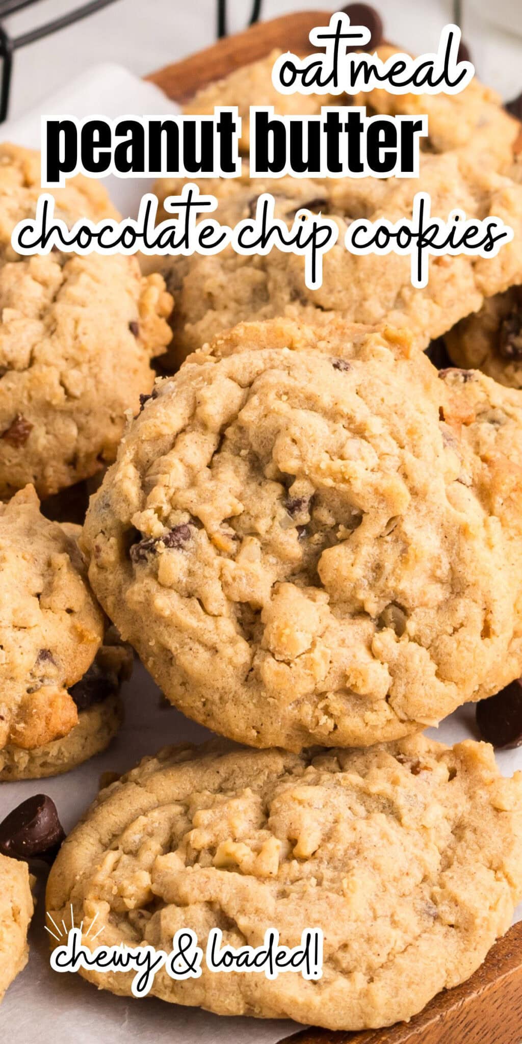 Chewy Peanut Butter Oatmeal Chocolate Chip Cookies - TidyMom®
