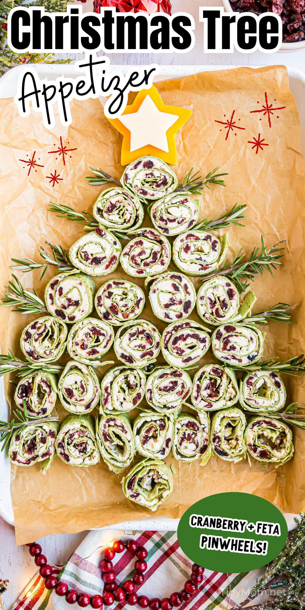 Cranberry Pinwheels - Christmas Tree Appetizer - TidyMom®