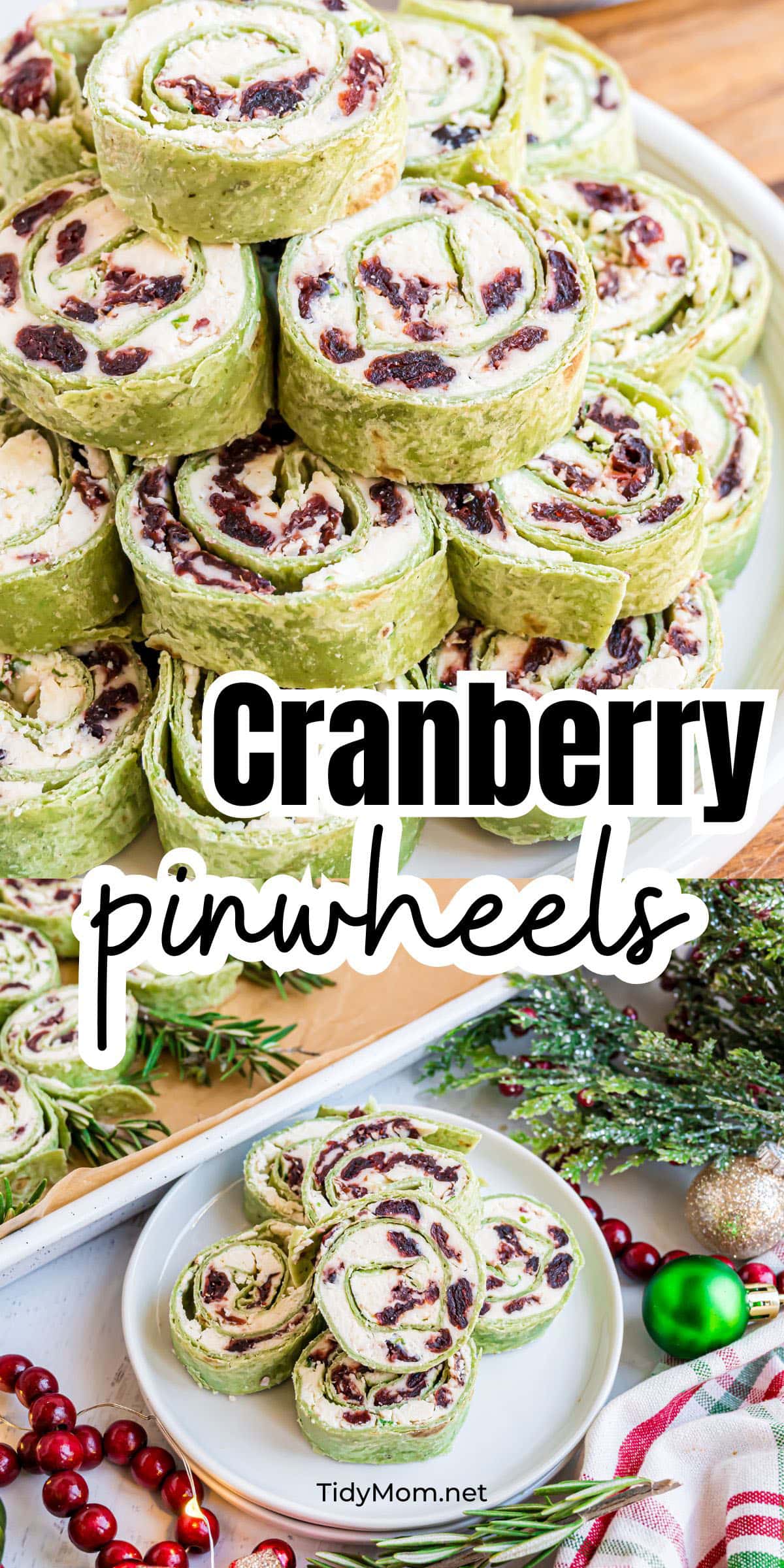 Cranberry Pinwheels - Christmas Tree Appetizer - TidyMom®