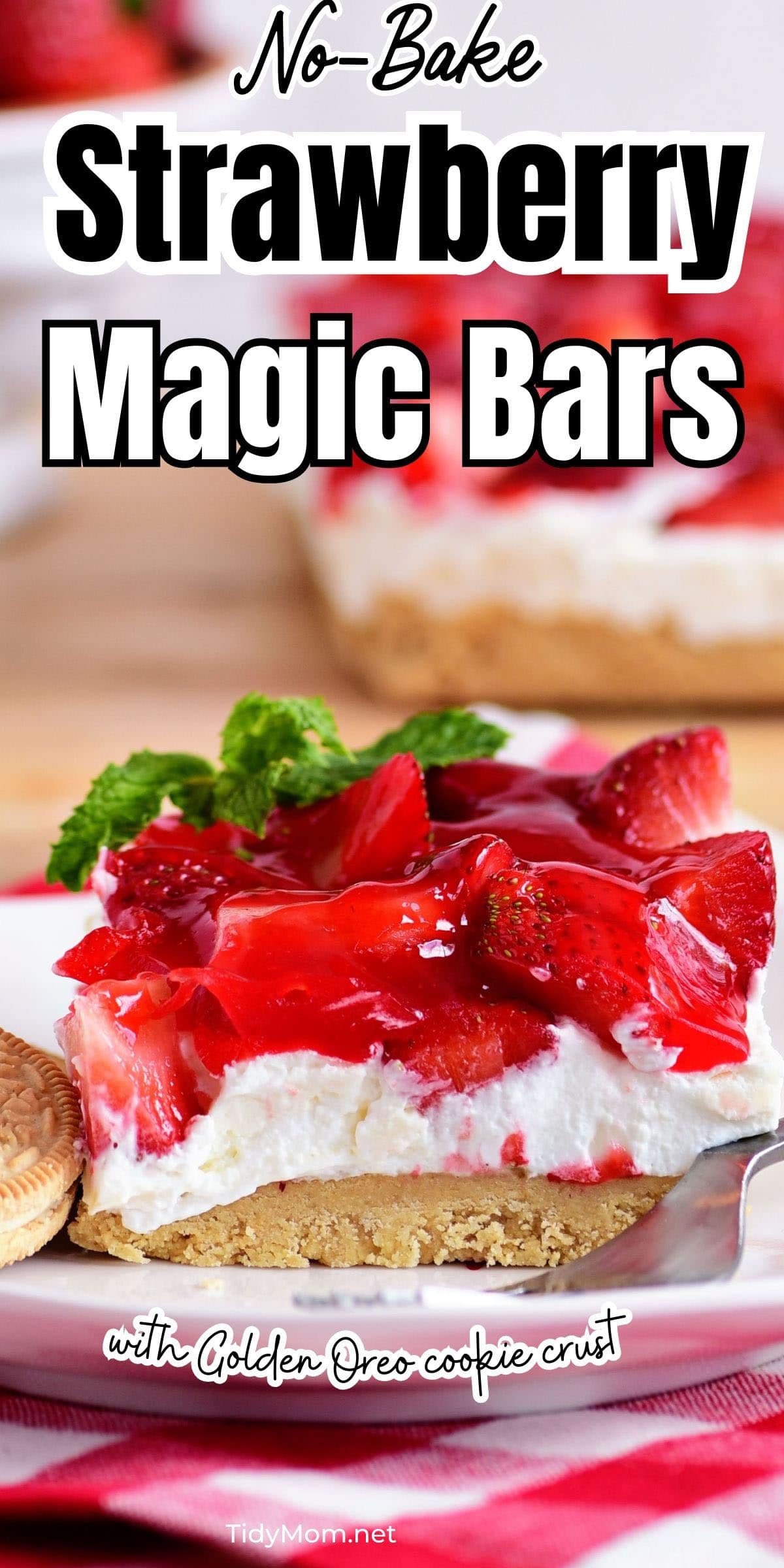 Strawberries and Cream Magic Bars - TidyMom®